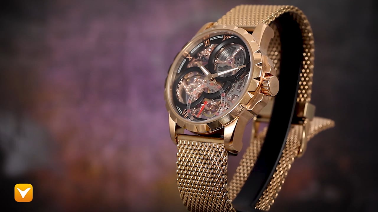 Adee Kaye AK5664-MRGBK-MESH Adee Kaye LeGear G4 Skeleton Mechanical ...