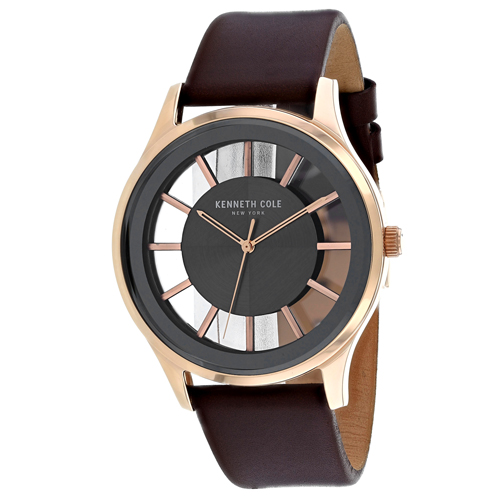 Sold out - KC50500004 Kenneth Cole Mens Classic Quartz Brown Band Grey Dial
